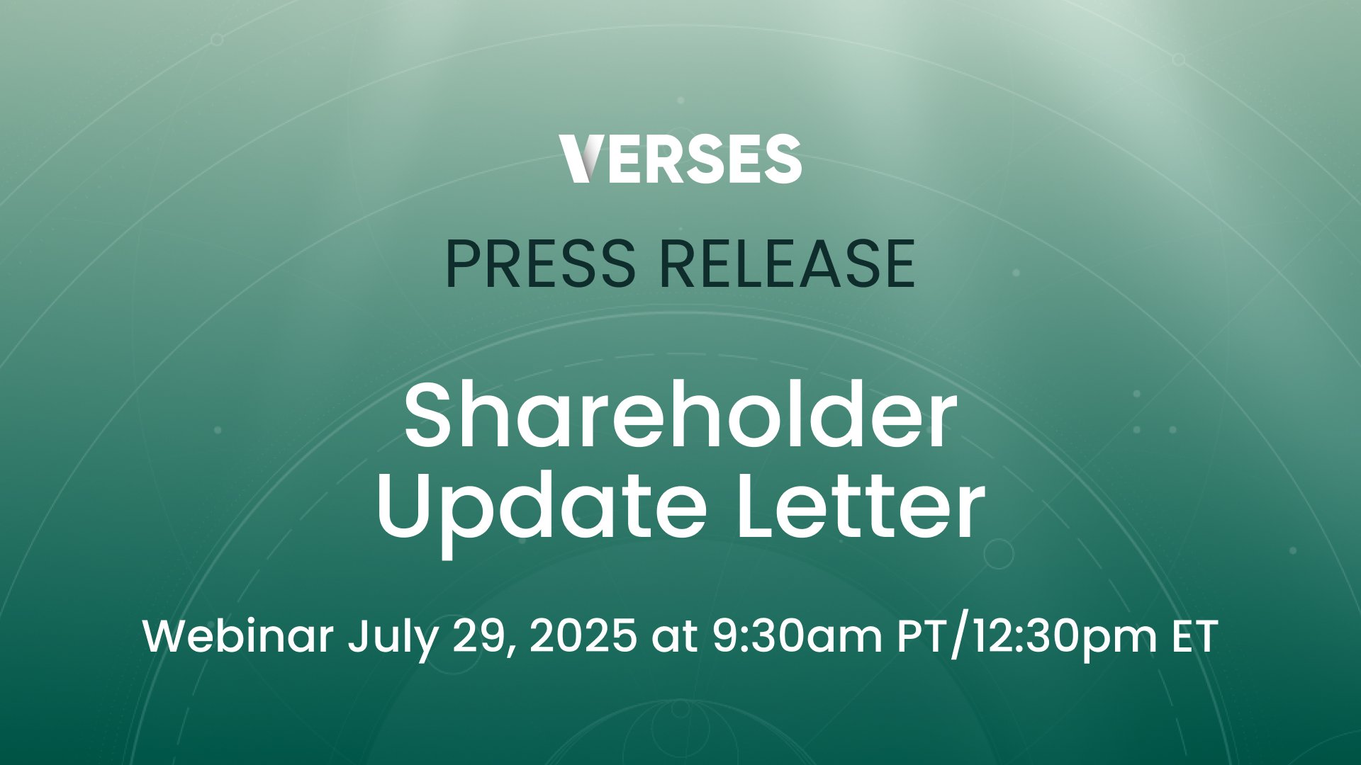 VERSES® Shareholder Update Letter